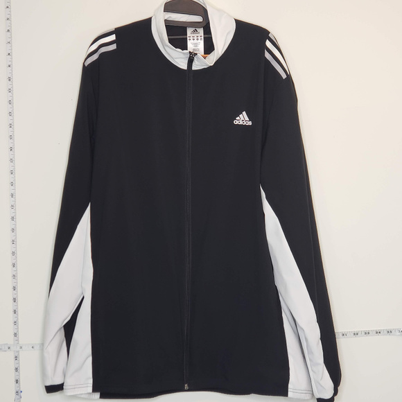 adidas | Jackets & Coats | Adidas Mens Black And White Zipped Workout ...